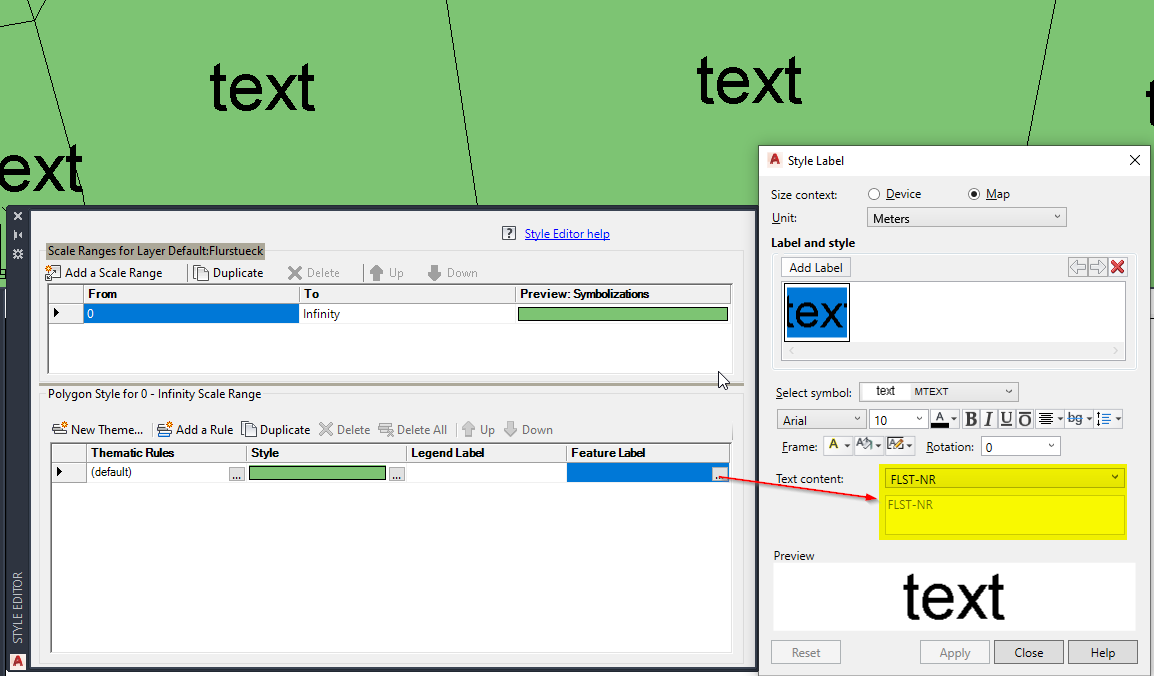 FDO Feature Label Only Show text Instead Of The Expected Value From SHP Data In AutoCAD Map 3D 