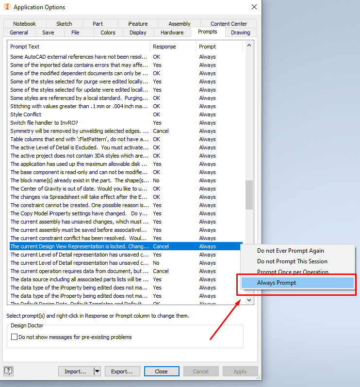 在表达中更改后，无法保存Inventor部件