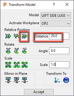 How to transform a Model in PowerMill.