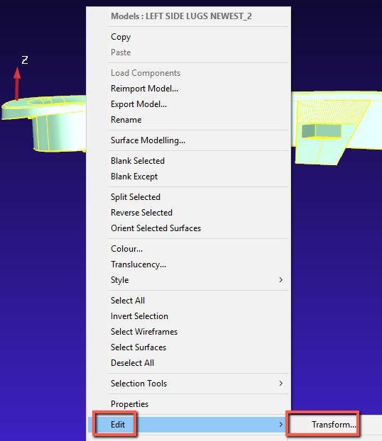 How to transform a Model in PowerMill.