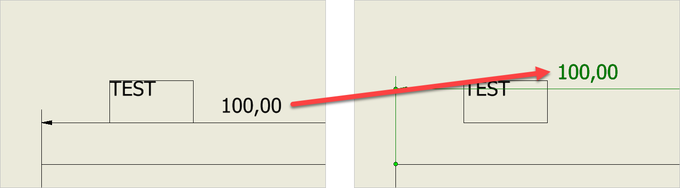 How to attach sketch symbol to dimension in Inventor drawing