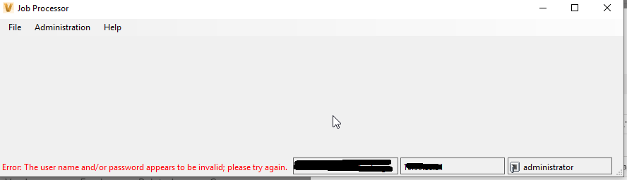 "The user name and/or password appears to be invalid" at login to Vault