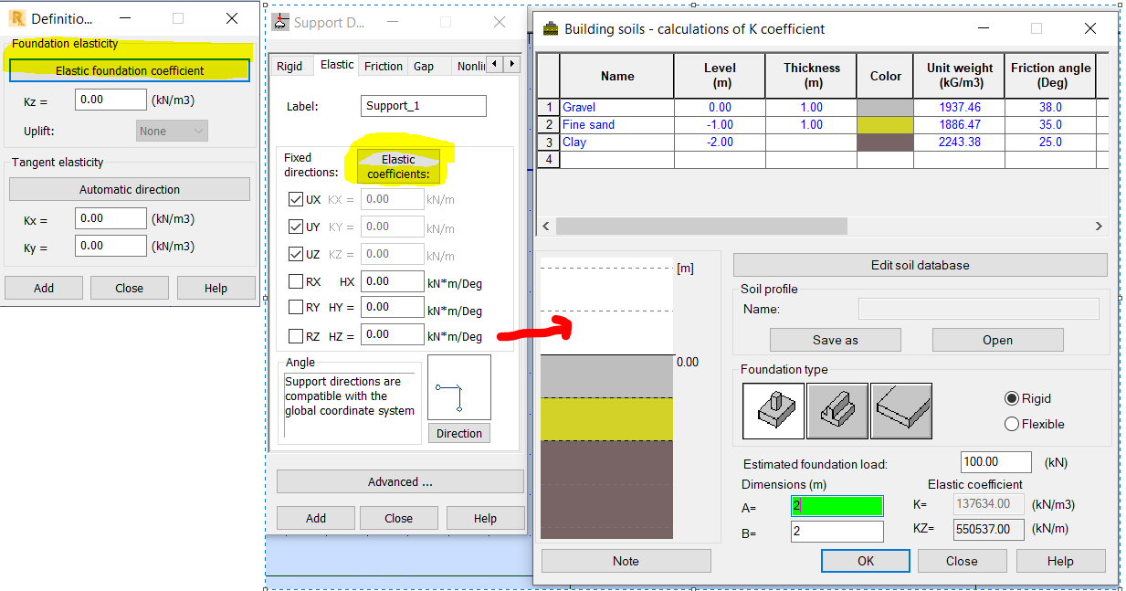Tools available for soil simulation in Robot Structural Analysis