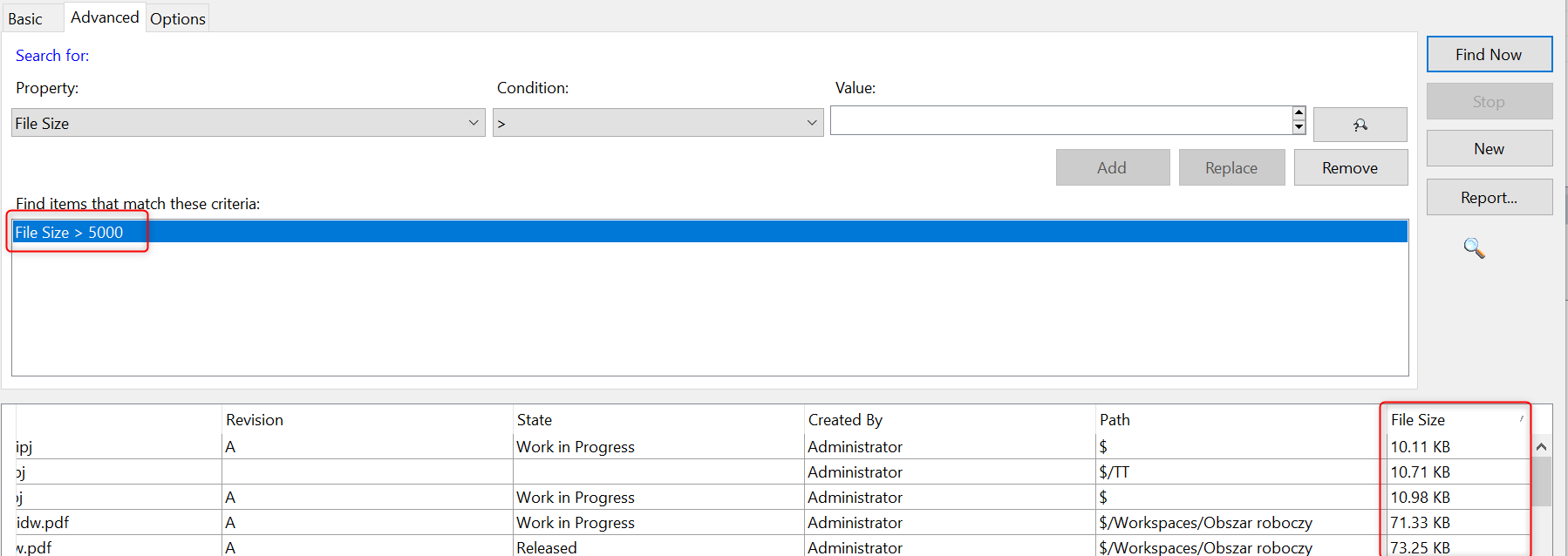 Vault file size property is different in various fields