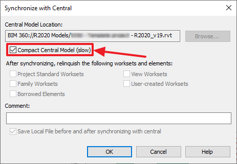 BIM 360에 저장된 Revit 모델 크기가 다운로드되고 저장된 로컬 버전과 일치하지 않습니다.