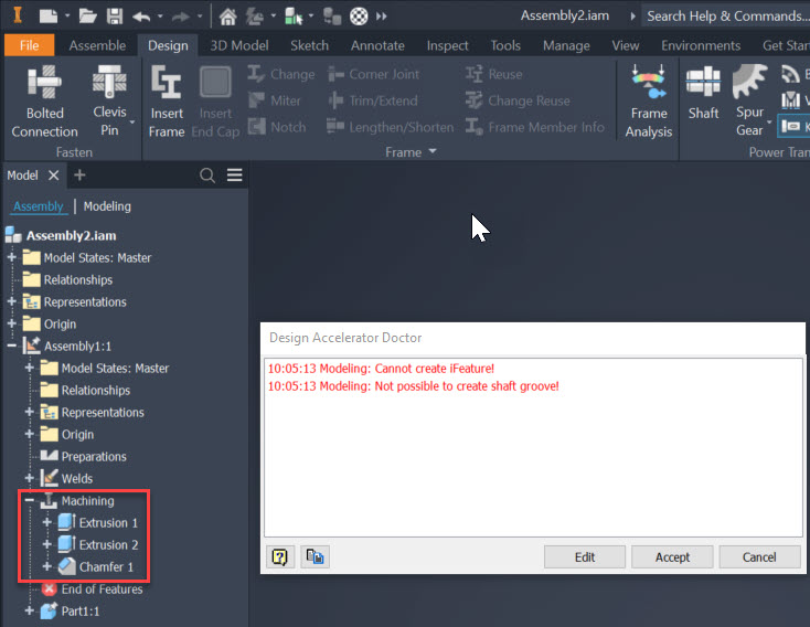 "Not possible to create shaft groove!" when using Parallel Key ...