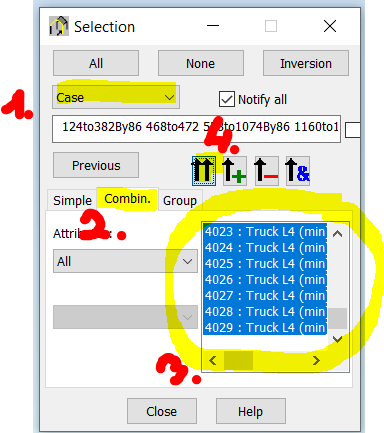 How to select manual combinations including moving loads for correct ...