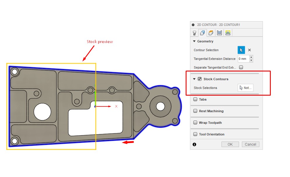 Split a 2D contour toopath into smaller sections in Fusion 360