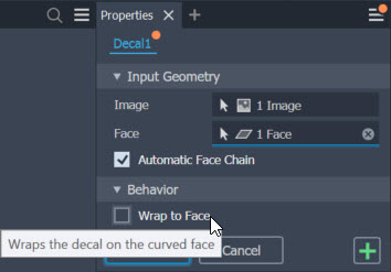 Decal is not shown on planar face in Inventor