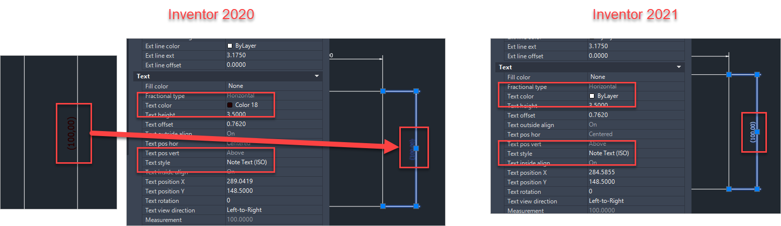 Dimension text color is changed in exported AutoCAD DWG from Inventor ...