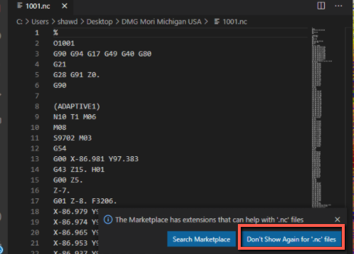 How to stop the NC code from been displayed after postprocessing toolpaths in Fusion 360