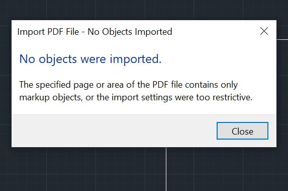  No Objects Were Imported When Importing A PDF File Into AutoCAD AutoCAD Autodesk Knowledge 