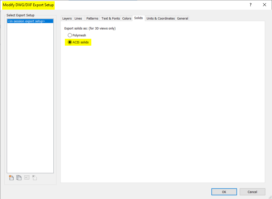 Elements From The Imported Dxf File Are Missing When Exported To Sat File From Revit