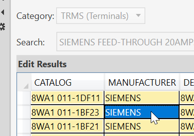 How to create a manufacturer category in AutoCAD Electrical's catalog database?