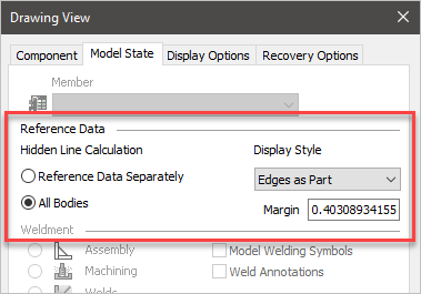 How to display reference part same as normal part in Inventor drawing