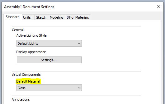 Material property in Vault will get a value after changing the Default Material for Virtual ...