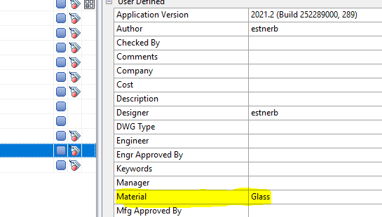 Material property in Vault will get a value after changing the Default Material for Virtual ...