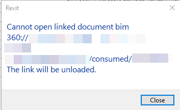 Revit Model cannot be linked from the BIM 360/ACC Consumed folder