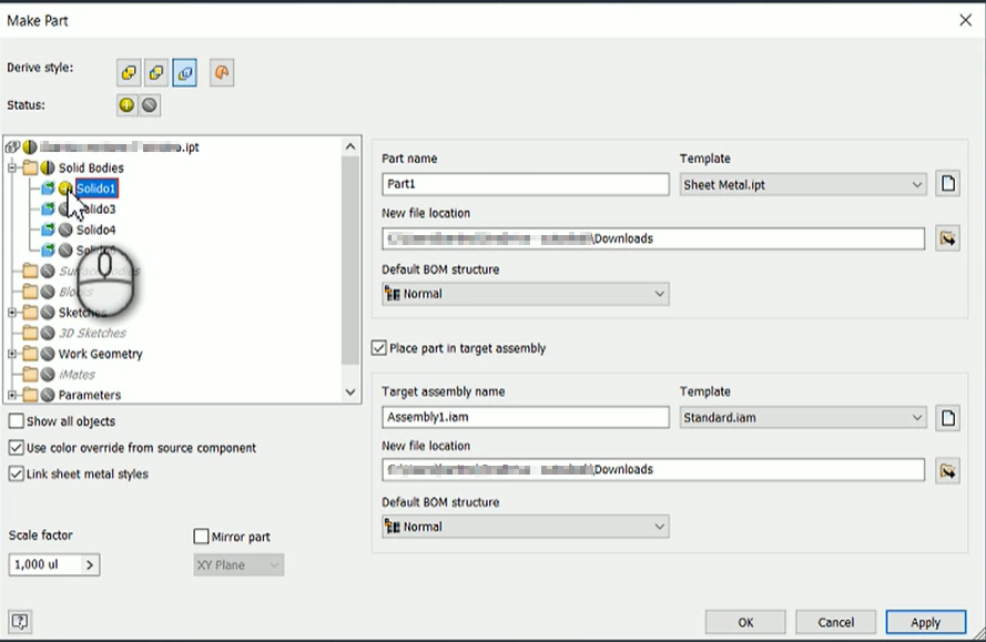 How to split a multi-solids Inventor sheet metal part into several single parts