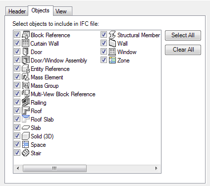 How to control what to export and what color will be used when exporting to IFC in AutoCAD ...