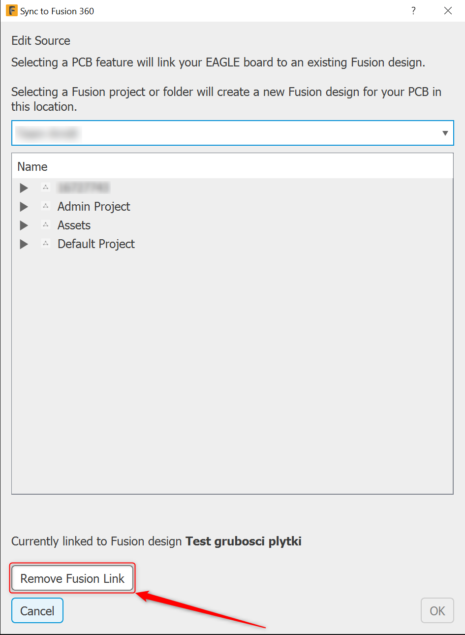 "Circular dependency found: from (...)" when pushing a PCB design from EAGLE to Fusion 360.