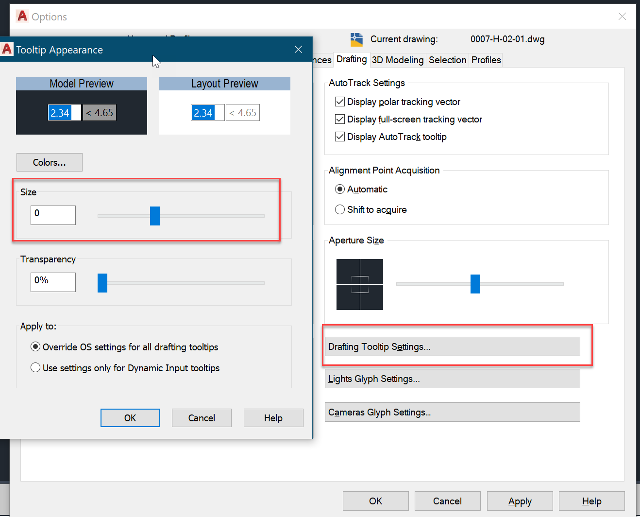 AutoCAD dynamic input tooltips appear truncated