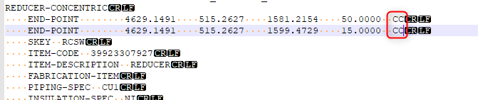 在 AutoCAD Plant 3D 的等轴测图形中创建了末端类型 C 的异径管，方向错误