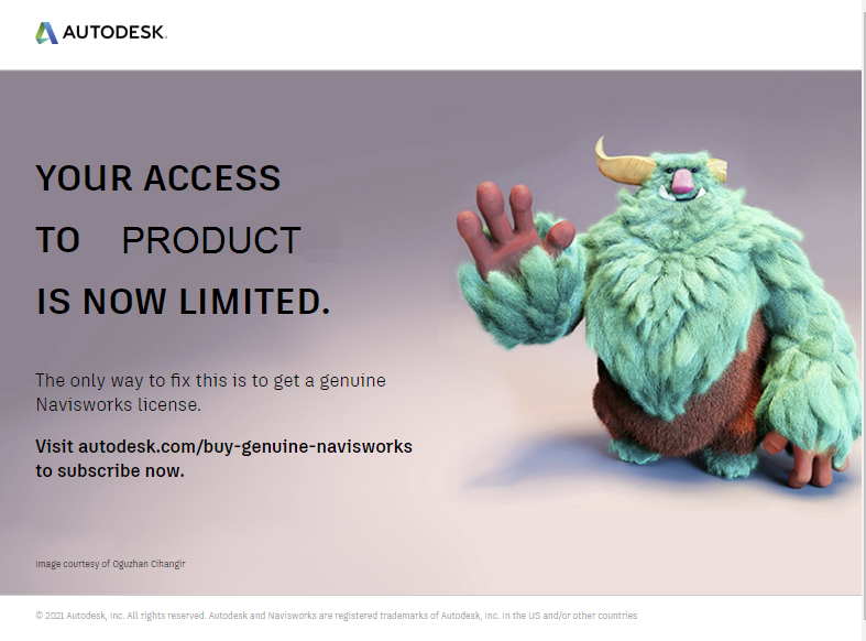 "Your access to [Product] is now limited" error appears when starting ...
