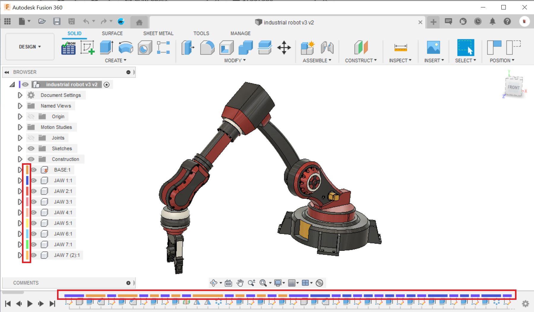 How to reactivate assembly coloring in Fusion
