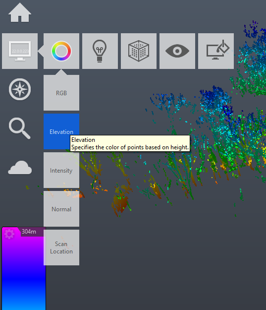 如何更改在 ReCap 上显示高程精度的颜色？