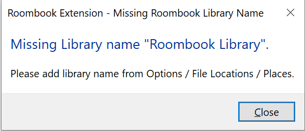 Libraries are missing after installing the Roombook Extension for Revit