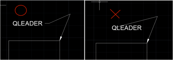 AutoCAD에서 QLEADER의 텍스트를 이동 시, 지시선과 문자가 겹쳐지는 현상