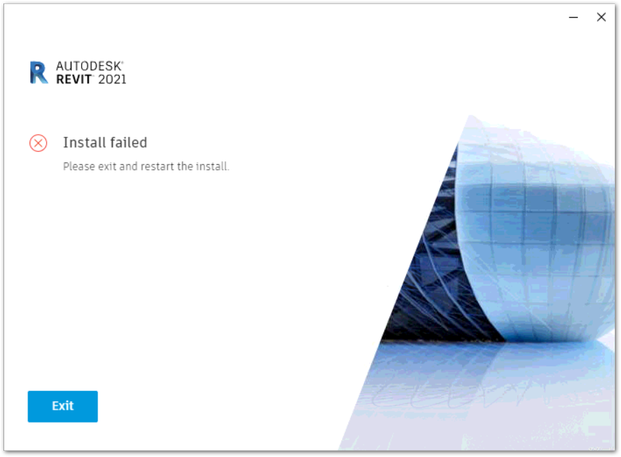 “Install failed” when installing Revit 2021 or higher versions due to Error 1327 Invalid Drive