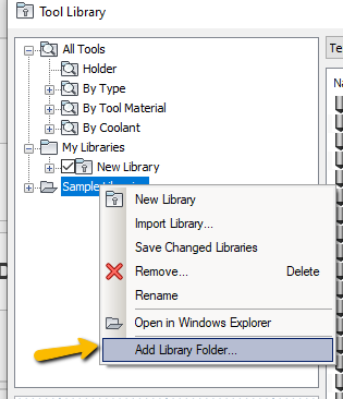 How to store Inventor CAM tool library in a central database or use Vault-Server to share them?
