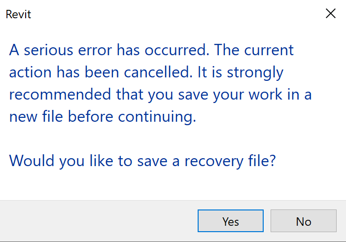 A Serious Error Has Occurred The Current Action Has Been Cancelled Error Occur When Use