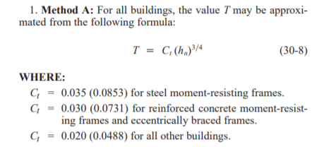 Fundamental period value for base shear seismic analysis according to ...