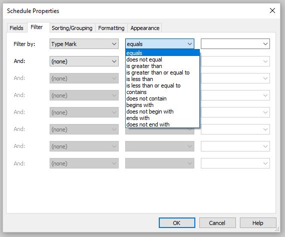 What is the best way to use multiple filters in a Revit schedule?