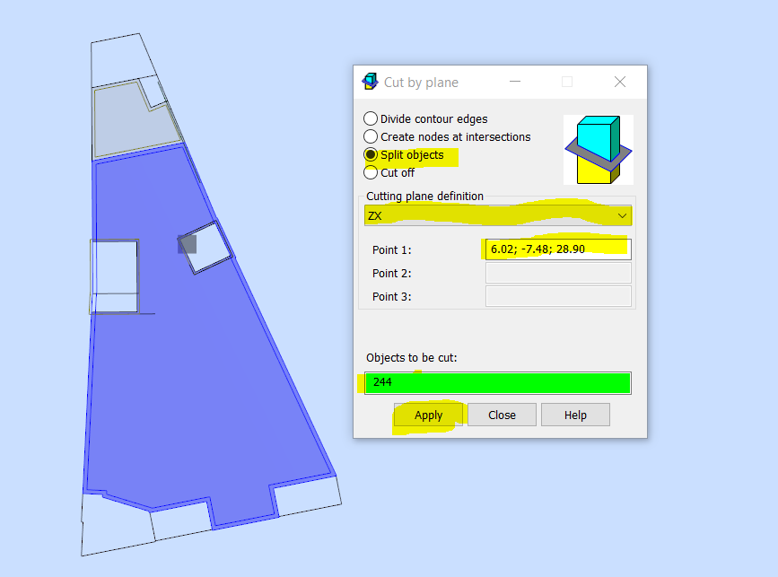 How to divide already defined panels in Robot Structural Analysis