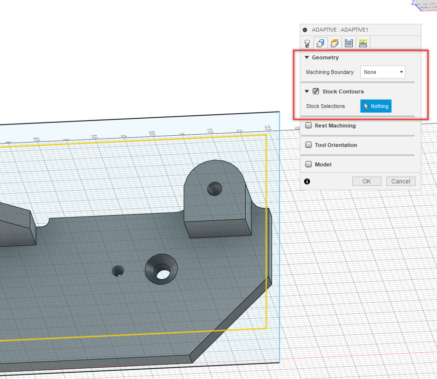 The Adaptive toolpath isn't removing the excess stock in the Fusion