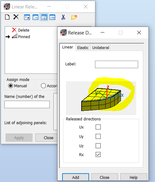 How to release FE panel's edge in Robot Structural Analysis
