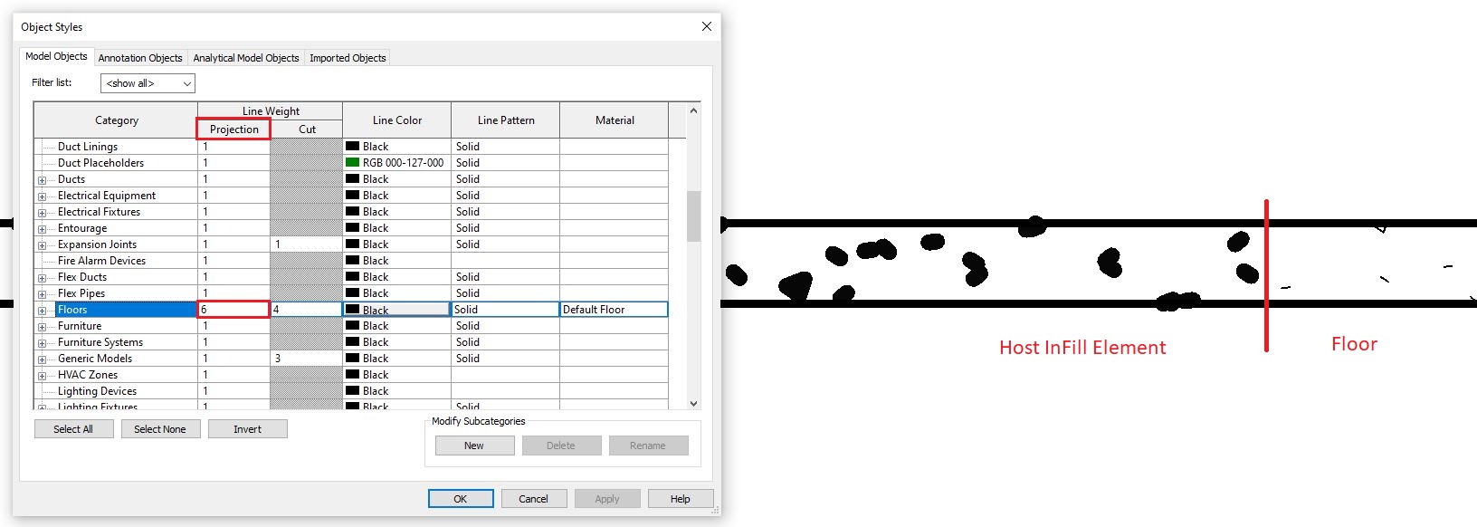 Issue with cut pattern of HostInFill elements in Revit