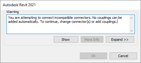 "You are attempting to connect incompatible connectors..." while using ...