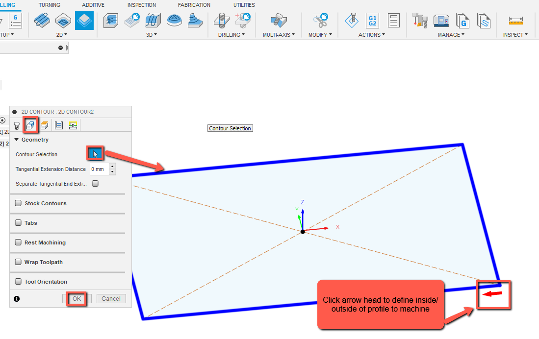 How To Machine Outside Of Selected Sketch Geometry In Fusion 360 