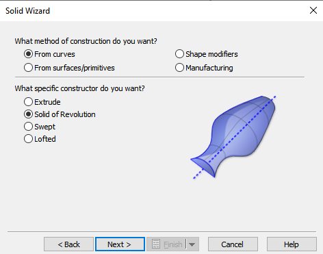 Create a solid of revolution in FeatureCAM