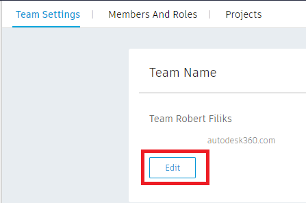 How to change Autodesk Fusion Team hub name