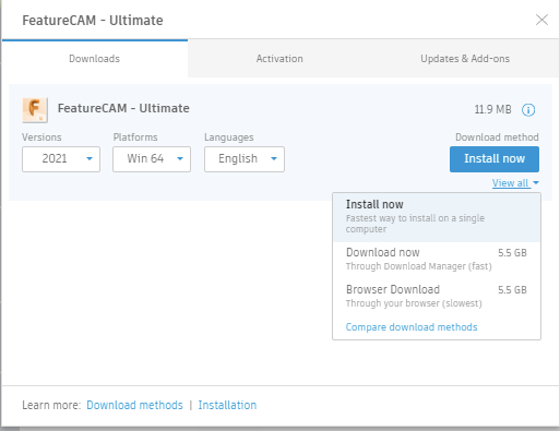 在固定期限的使用许可续展后，无法安装 FeatureCAM 2021