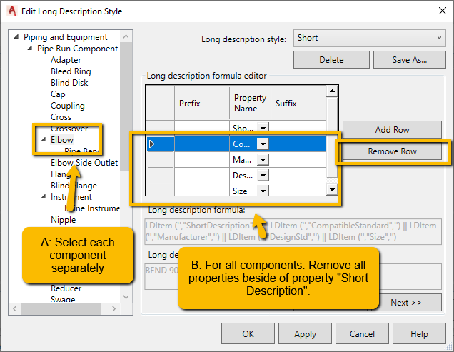 How to print the content of the spec, showing only the short ...