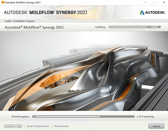 Moldflow 2021 installation stuck during progress