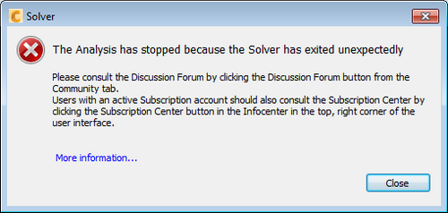 The Analysis Has Stopped Because The Solver Has Exited Unexpectedly For A 2d Model In Autodesk Cfd
