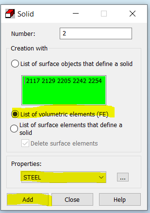 How to define solid object with inclusion from different material in Robot Structural Analysis